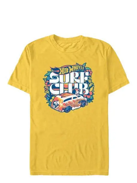 HOT WHEELS Floral Surf Club Badge Graphic T-shirt - Yellow