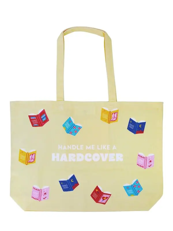 JOLLITY & CO Handle Me Like A Hardcover" Large Canvas Tote Bag - Assorted Pre-pack