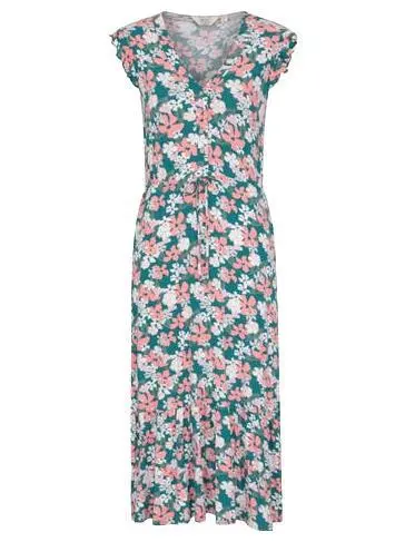Mountain Warehouse Cyprus Tiered Ruffle Floral V-neck Maxi Dress - Mixed