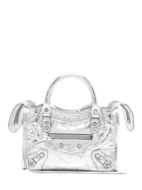 Balenciaga Metallic Lambskin Tote Bag - Silver