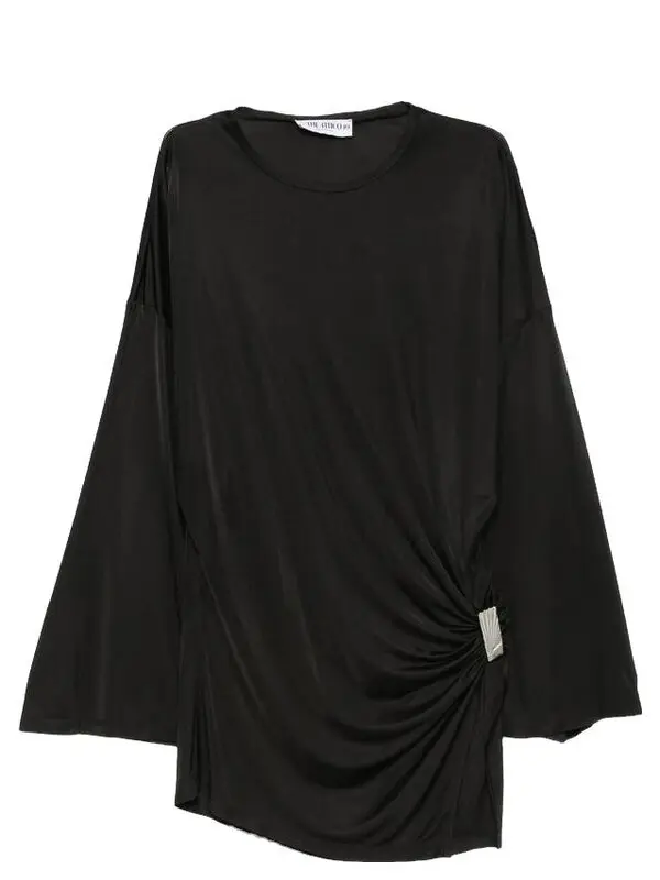 Attico Viscose Dress With Silver-tone Hardware - Black