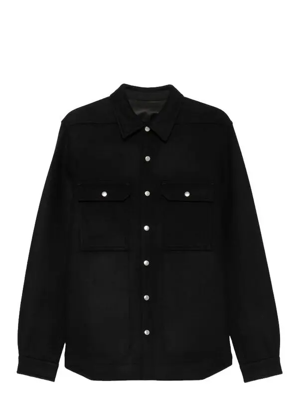 Rick Owens Rws Virgin Wool Shirt Jacket - Black