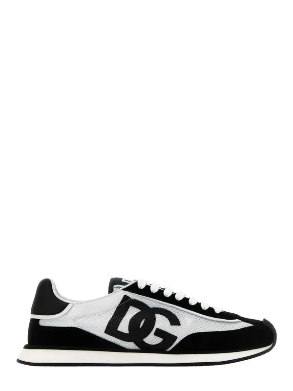 Dolce & Gabbana Two-tone Mesh And Suede Dg Aria Sneakers - Multicolor