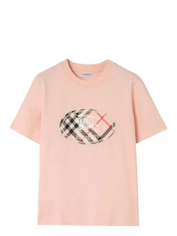 Burberry Check Knight Stamp Cotton T-shirt - Multicolor