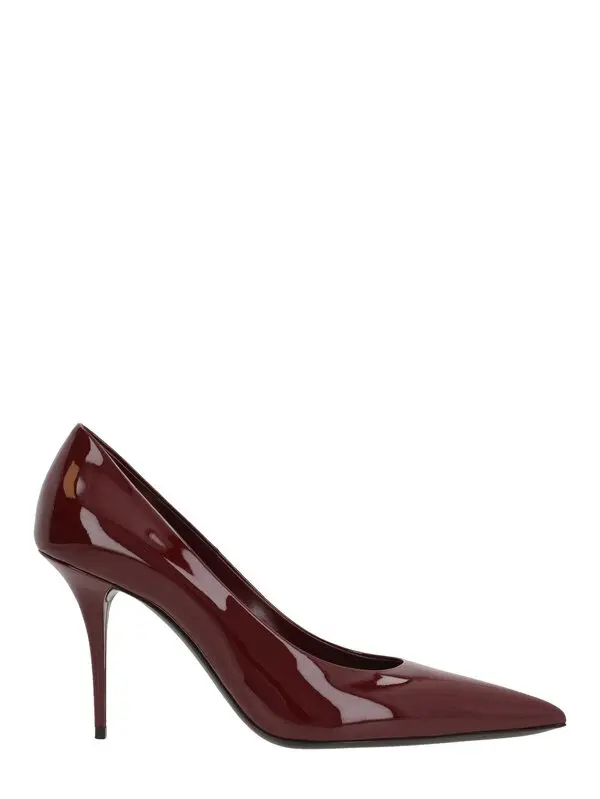 Saint Laurent Norma Patent Effect Leather Pumps - Red