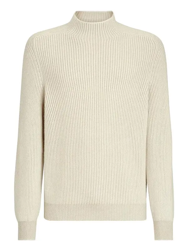 Brunello Cucinelli Cashmere English Rib Turtleneck Sweater - Multicolor
