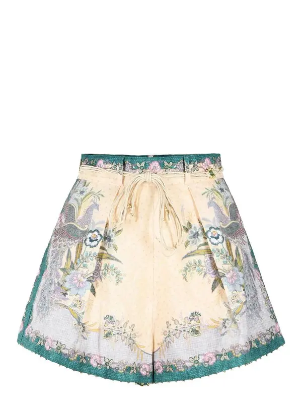 Zimmermann Indra Tuck Linen Shorts - Cream