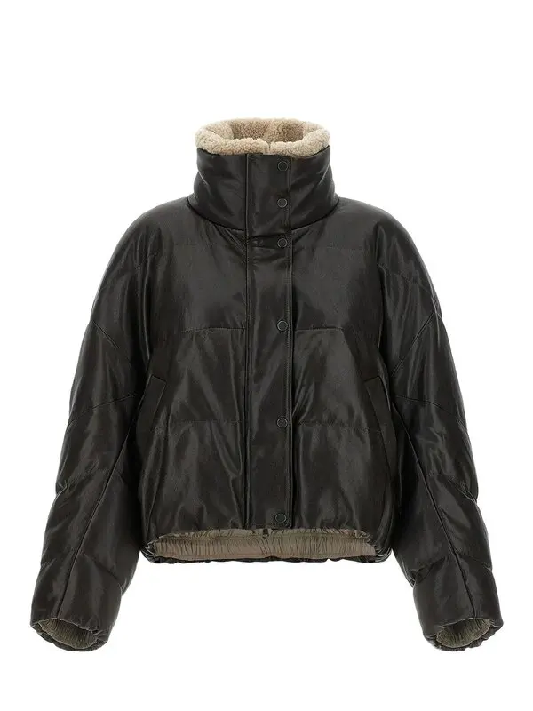 Brunello Cucinelli Padded Leather Jacket - Brown