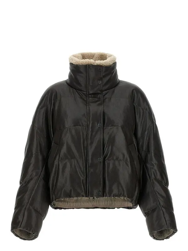 Brunello Cucinelli Padded Leather Jacket - Brown