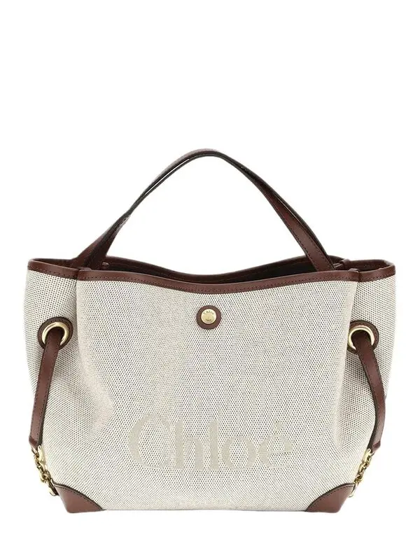 Chloé Small Clover Double Carry Bag In Canvas - Multicolor