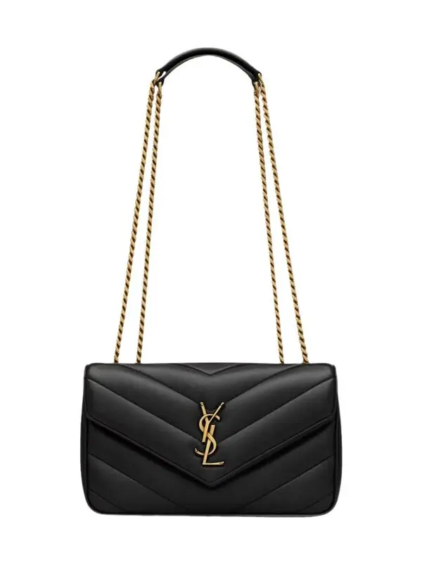 Saint Laurent Small Loulou Matelassé Lambskin Shoulder Bag - Black
