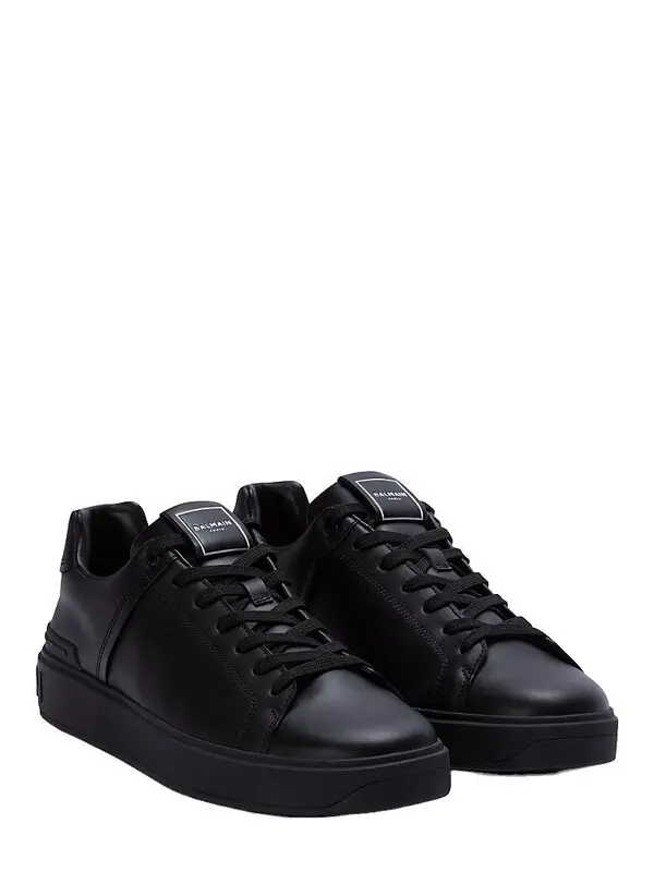 Balmain B-court Leather Sneakers - Black