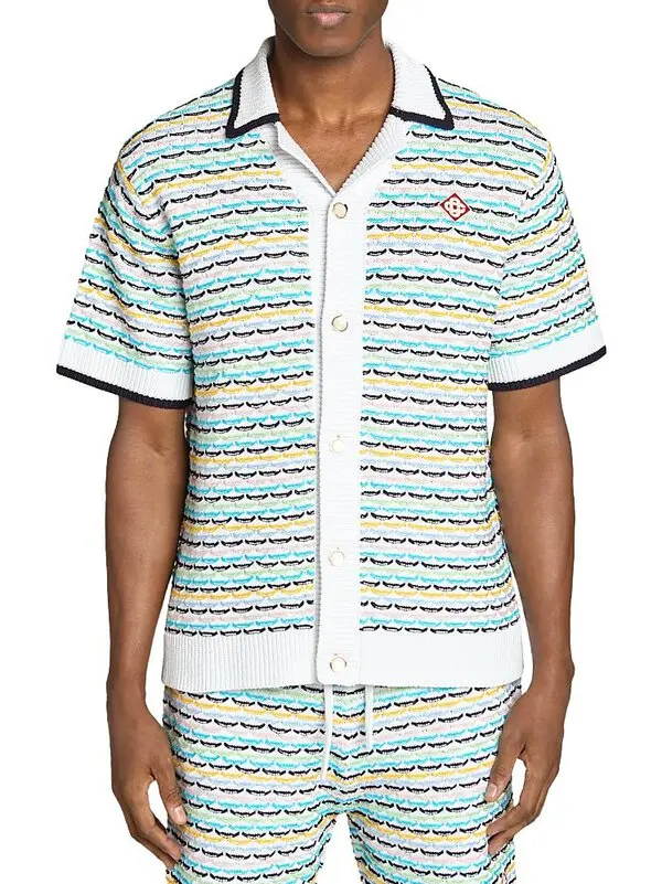 Casablanca Embroidered Vibrant Stripe Shirt - Multi
