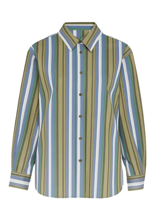 THE FRANKIE SHOP Long-sleeved Shirt With Pointed Collar And Padded Shoulders - Multicolor