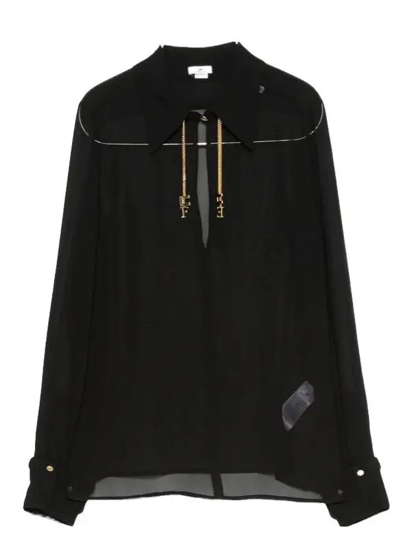 Elisabetta Franchi Chain Detail Shirt - Black