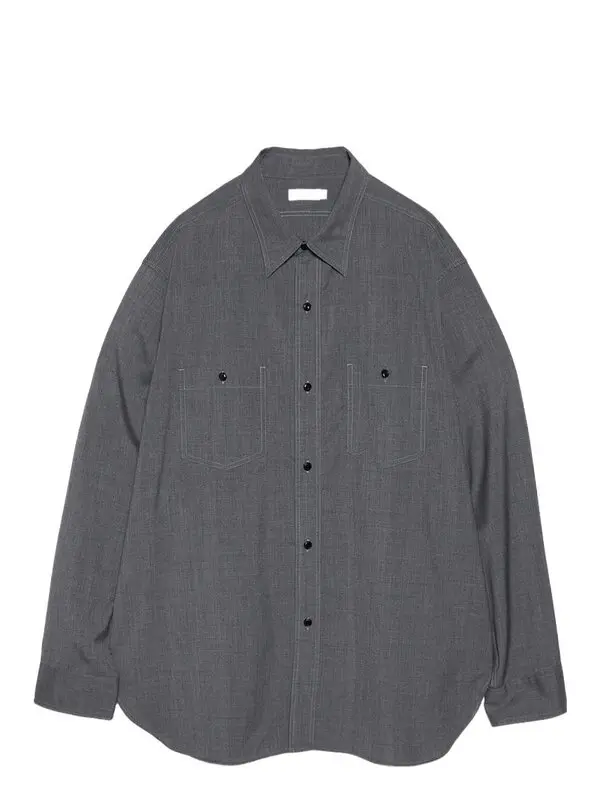 Nanamica Wool Blend Poplin Shirt - Grey