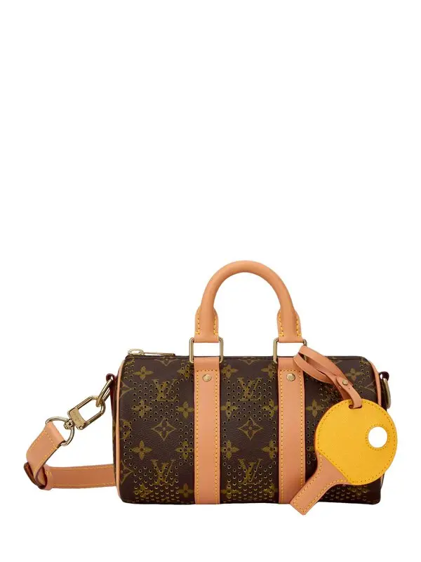 LOUIS VUITTON Keepall Bandoulière 25 Monogram Perforated Canvas Bag - Yellow