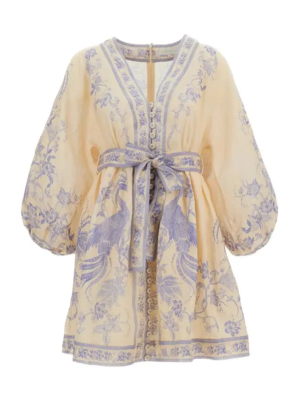 Zimmermann Indra Plunge Mini Dress - Multicolor