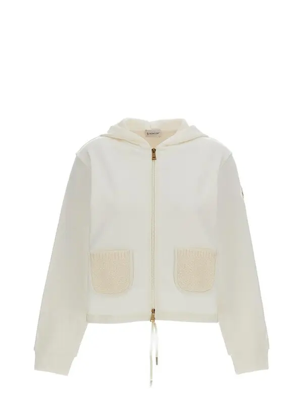Moncler Zip Up Cropped Hoodie - Multicolor