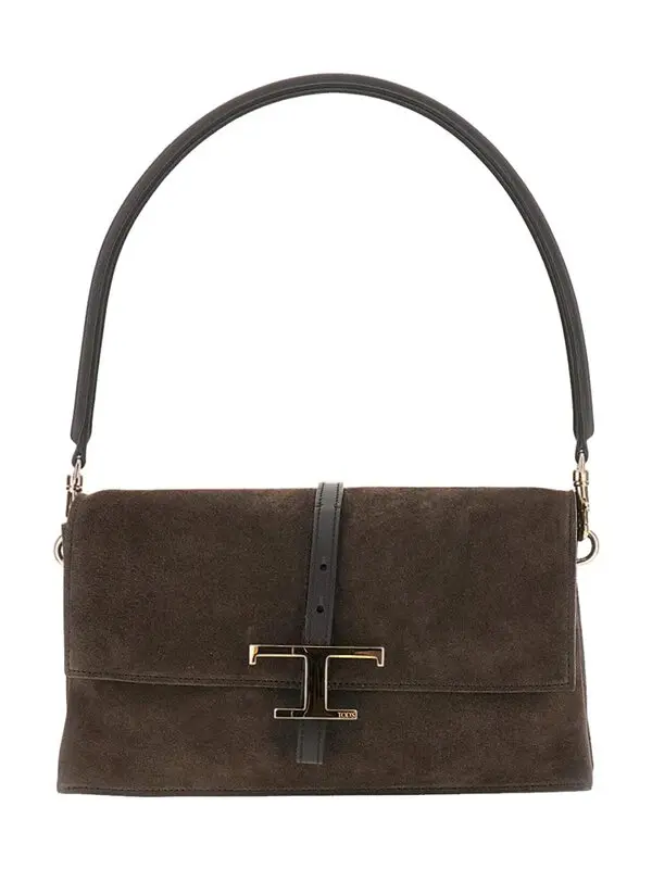 TOD'S Flap T Timeless Mini Bag In Suede - Multicolor