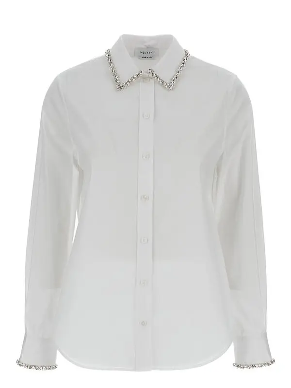 Alexander McQueen Crystal Embellished Cotton Shirt - Multicolor