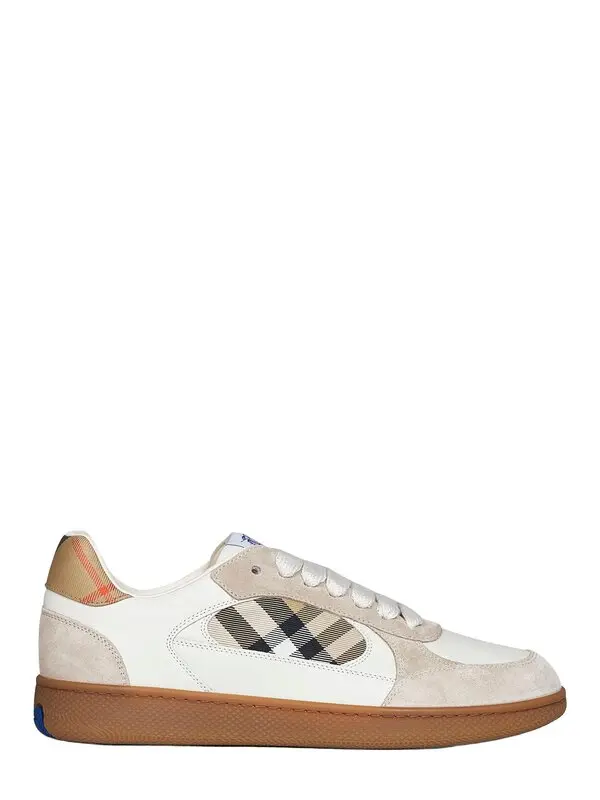 Burberry Leather And Check Terrace Sneakers - Multicolor