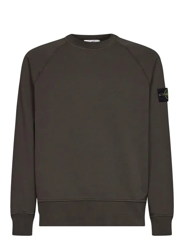 Stone Island Coal Grey Cotton Crewneck Sweatshirt - Multicolor