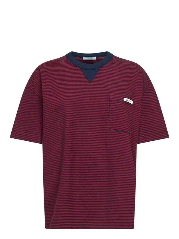 Prada Striped Cotton Jersey T-shirt - Multicolor