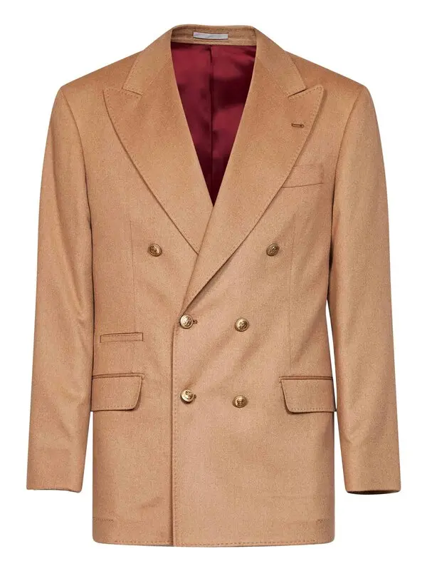 Brunello Cucinelli Camel Camel Hair Tailor One-and-a-half-breasted Jacket - Multicolor