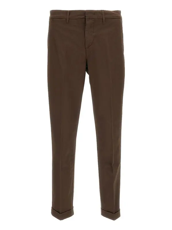 FAY Slim Fit Cotton Stretch Gabardine Trousers - Multicolor