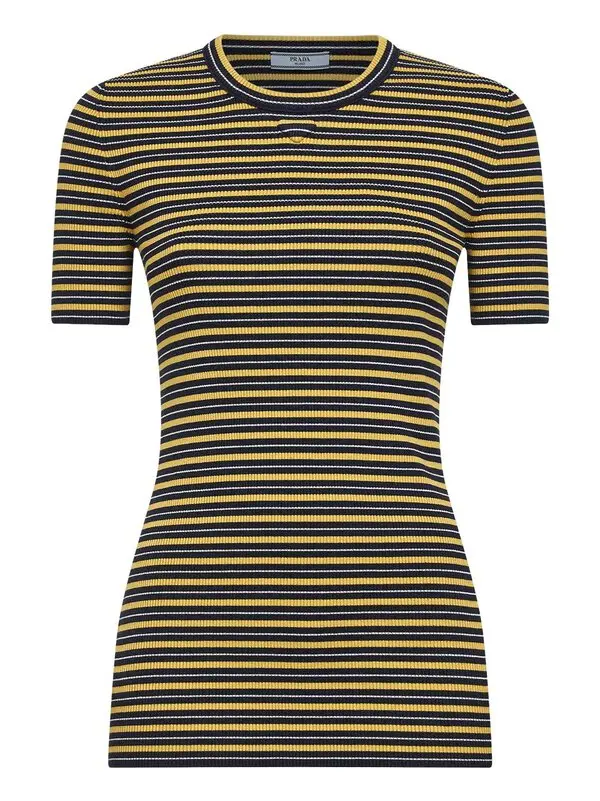Prada Ribbed Knit Striped Sweater - Multicolor