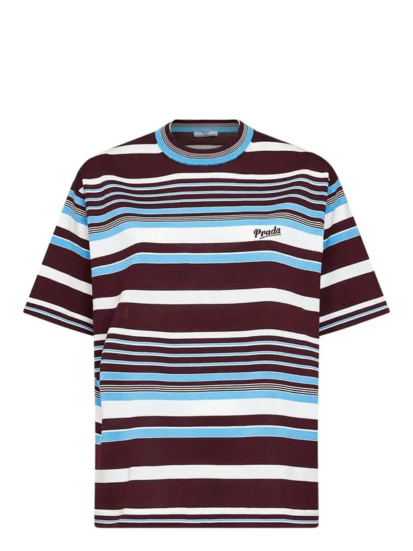 Prada Striped Cotton Knit Sweater - Multicolor