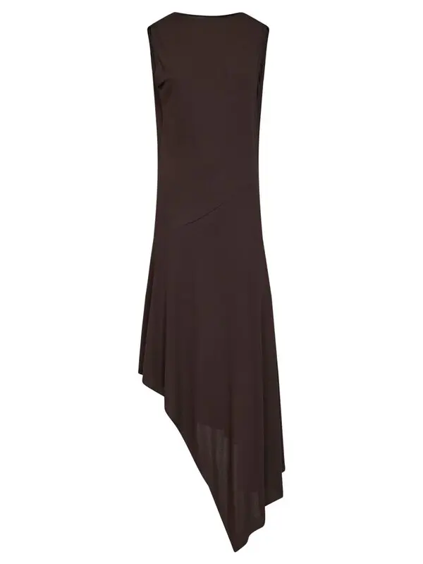 Alaïa Brown Jersey Crepe Midi Dress - Multicolor