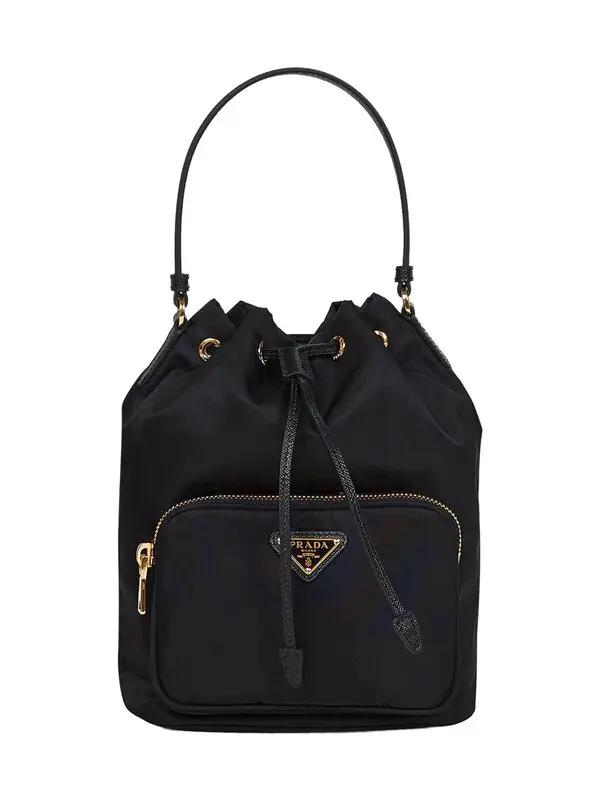 Prada Black Re-nylon Duet Bucket Bag - Multicolor