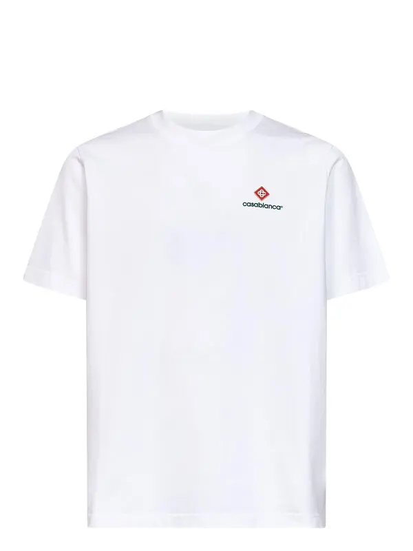 Casablanca White Cotton Jersey Sport Type T-shirt - Multicolor