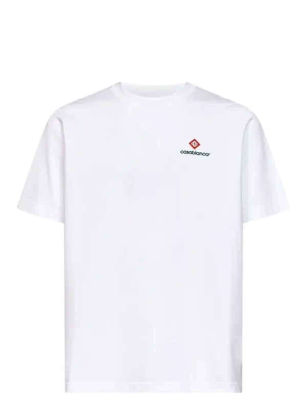 Casablanca White Cotton Jersey Sport Type T-shirt - Multicolor
