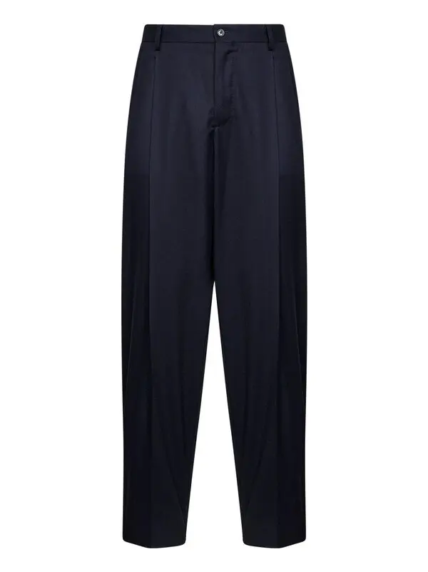 Dolce & Gabbana Dark Blue Stretch Flannel Tailored Trousers - Multicolor