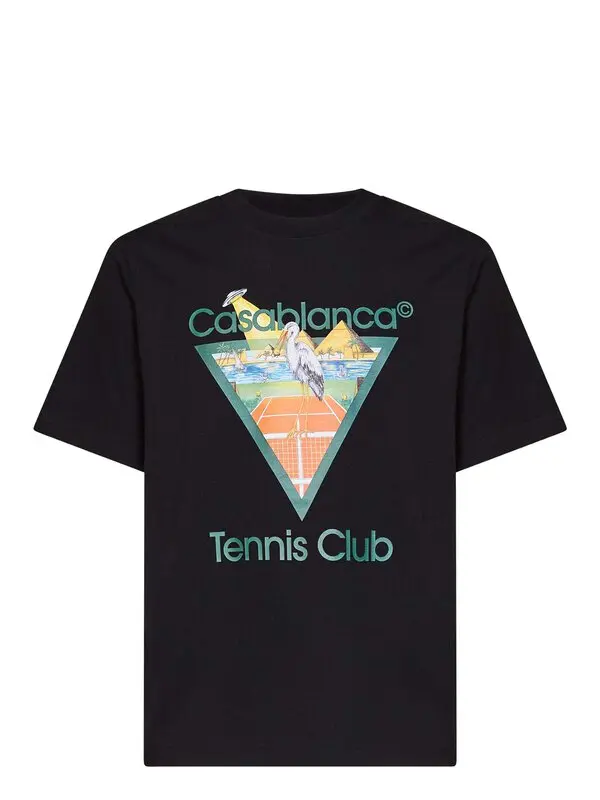 Casablanca Black Jersey Tennis Club Icon Pyramid Abduction T-shirt - Multicolor