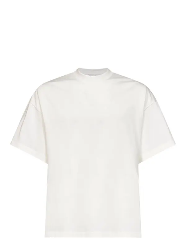 JIL SANDER Porcelain Cotton Boxy T-shirt With Logo - Multicolor