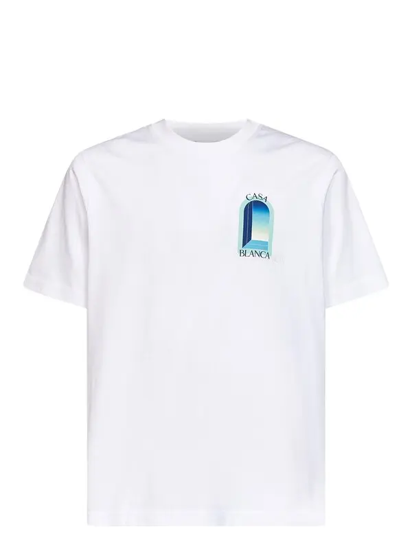 Casablanca White Cotton Jersey Gradient L'arche T-shirt - Multicolor