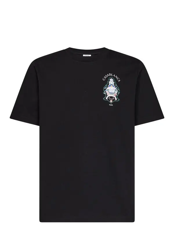 Casablanca Black Cotton Jersey Hotel Emblem T-shirt - Multicolor