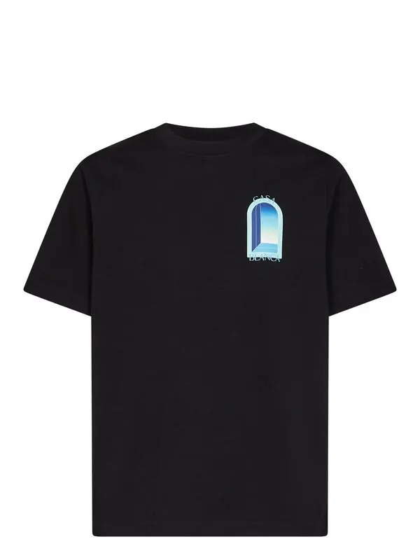 Casablanca Black Cotton Jersey Gradient L'arche T-shirt - Multicolor
