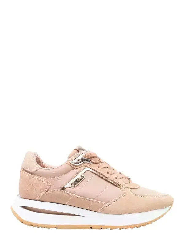 Guess Panelled Leather Sneakers - Neutrals