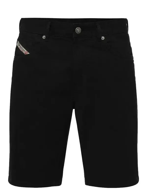 DIESEL® Five-pocket Shorts With Logo Patch - Black