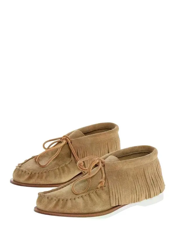 Pierre Hardy Tahoe Fringed Suede Loafers - Neutrals