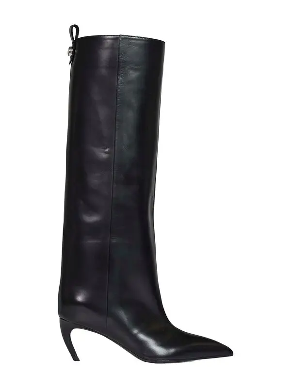 Attico Black Leather Knee-high Boots - Multicolor
