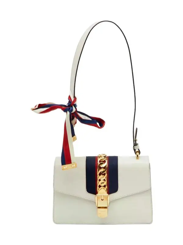 Gucci Sylvie Web Stripe Shoulder Bag - Neutrals