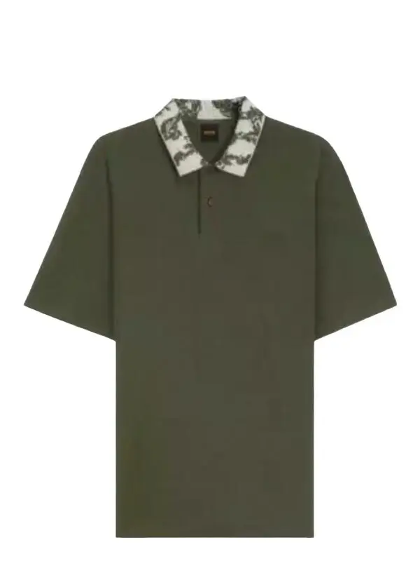 BOSS Abstract-print Polo Shirt - Green