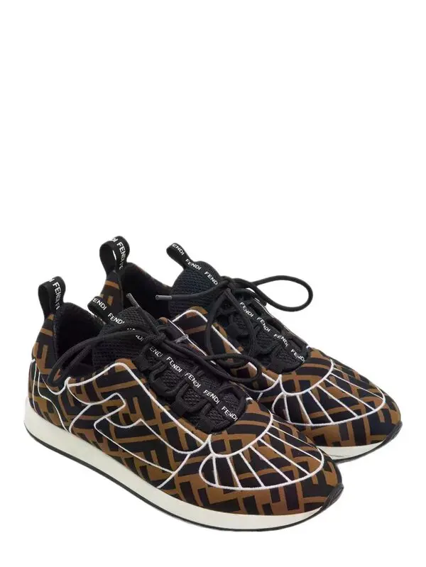 Fendi Freedom Zucca Low-top Sneakers - Black