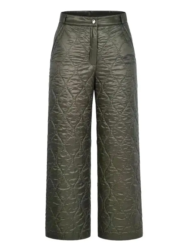 Woolrich Padded Quilted Wide-leg Trousers - Green